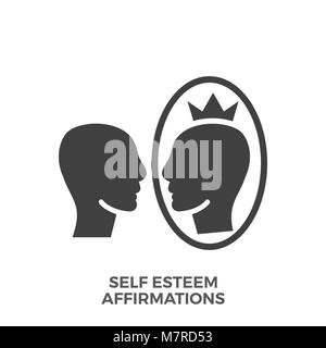 self esteem vector icon isolated on transparent background, self esteem ...