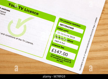UK TV licence Stock Photo: 17094668 - Alamy