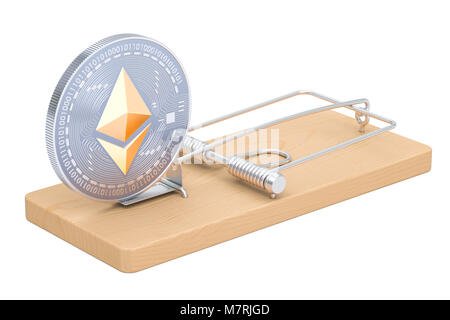 mousetrap with bitcoin, 3D rendering isolated on white background Stock ...