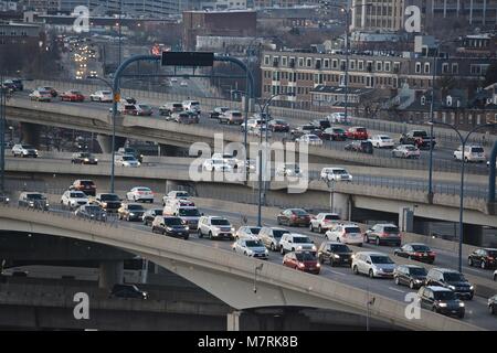 Traffic on the interstate surrounding Boston, Massachusetts, USA Stock ...
