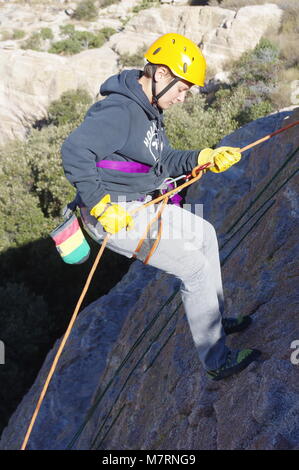 Boy Scouts seen repelling Stock Photo - Alamy
