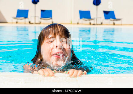 Child, water, mouth, spit, portrait, outside, summers, boy, vomit, fun ...