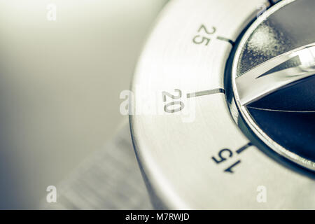 0 Minutes - 1 Hour - Macro Of An Analog Chrome Kitchen Timer With Dark ...