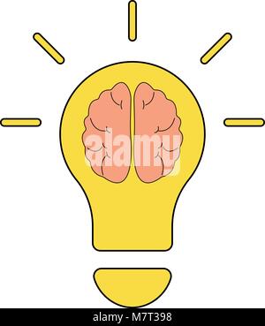 Bulb idea and human brain icon vector illustration graphic design Stock ...