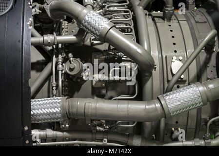 plane turbine engine mechanism closeup. working section Stock Photo - Alamy