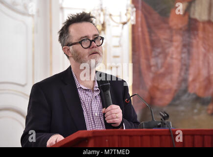 American writer and editor Rod Dreher (left) introduced a Czech edition ...