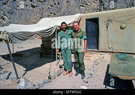 Egyptian and Israeli border post guards in the Sinai under Israel ...