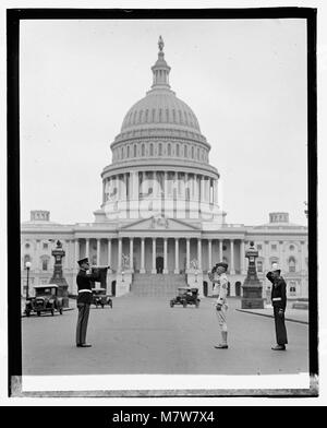 A photograph capturing the funeral of President Warren G. Harding ...