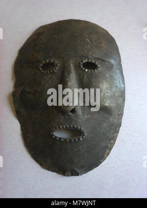 Holy warrior monks wooden carved masks Stock Photo - Alamy