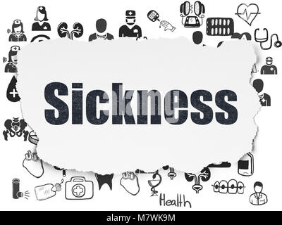 Healthcare concept: Sickness on Torn Paper background Stock Photo - Alamy