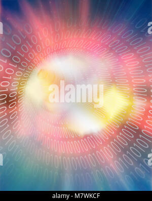 Pipeline with Abstract Technology Binary code Background.Digital binary ...