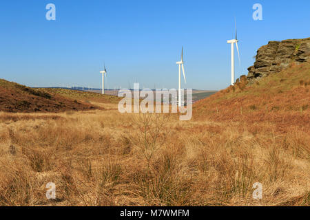 Wind Turbines at Mynydd Portref Wind Farm, Gilfach Goch near Bridgend ...