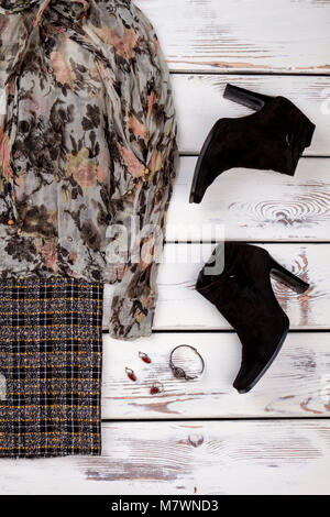 Fall fashion. Layout with woman's outfit, top view Stock Photo - Alamy