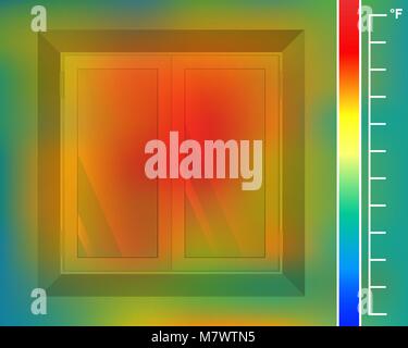 Thermographic image of the outdoor building vector illustration Stock ...