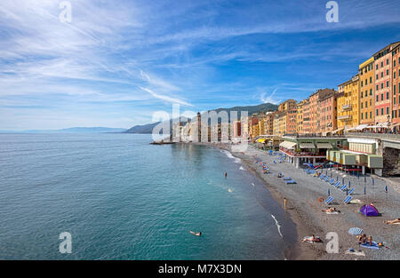 CAMOGLI, ITALY, MAY 23, 2017 - Panoramic view of city of Camogli, Genoa ...