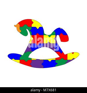 Autism awareness day isolated cartoon vector illustration. Making ...