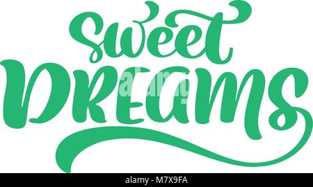 Sweet dreams hand written calligraphy lettering poster or card ...