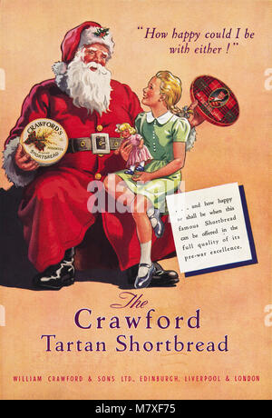 1950 British Christmas advertisement for Crawford's shortbread biscuits ...