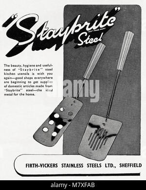 Staybrite Steel, Sheffield stainless steel brand ownde by Firth Vickers ...