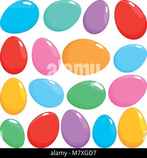 Easter Eggs. Set of colorful egg hand drawing illustrations in ...