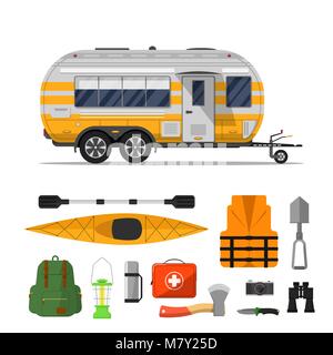 Road life poster with camping trailer Stock Vector Image & Art - Alamy