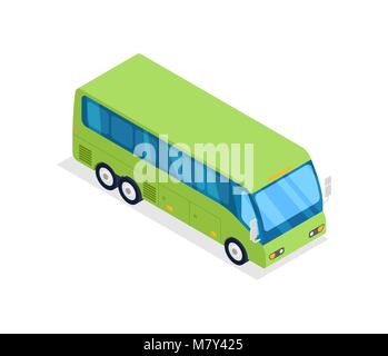 Vector isometric low poly bus on the bus lane Stock Vector Image & Art ...