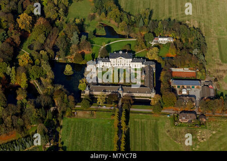 Aerial view, Schloss Heltorf Castle, Angermund, Duesseldorf, Ruhr Area ...