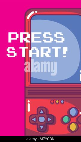 Press start retro videogame console Stock Vector Image & Art - Alamy