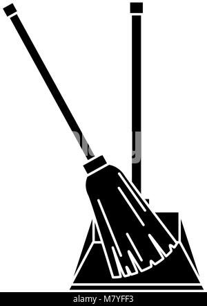 garbage picker with broom vector illustration design Stock Vector Image ...