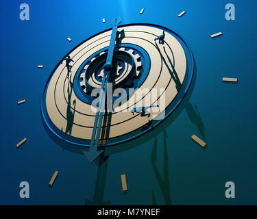 Humans running on the clock, race against time, technological ...