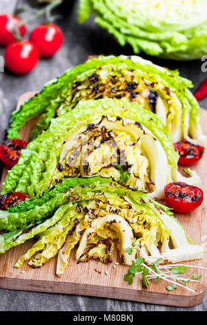 Cutting savoy cabbage Stock Photo - Alamy