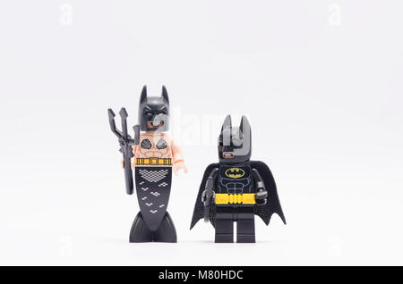 lego mermaid batman and batman minifigure. isolated on white background ...
