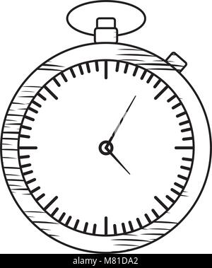 sketch of chronometer icon over white background, vector illustration ...
