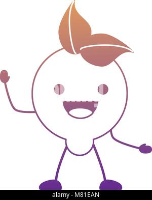 kawaii happy lemon icon over white background, colorful design. vector ...