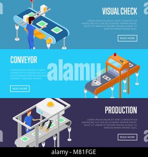 Production line isometric 3D posters set Stock Vector Image & Art - Alamy
