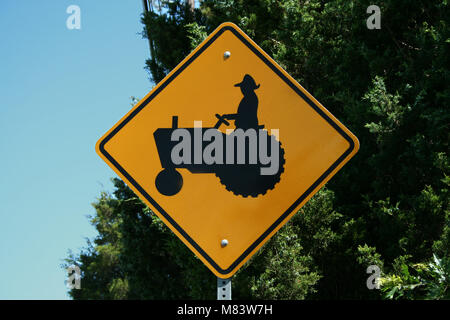 Warning sign with farm tractor symbol Stock Photo: 147536458 - Alamy