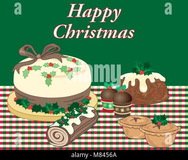 Chef with food decorated christmas cupcakes cartoon for party Stock ...