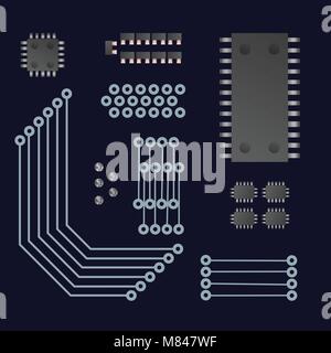Component microchip icon blue vector Stock Vector Image & Art - Alamy