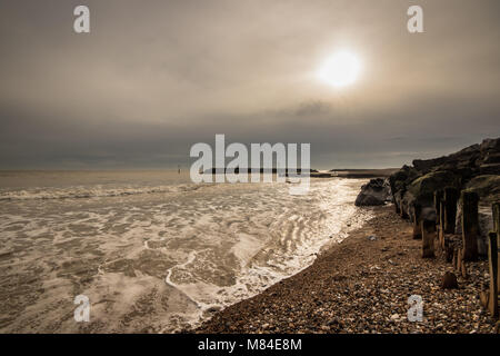 Elmer beach sea defences at Middleton on Sea near Bognor Regis, West ...
