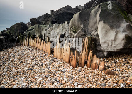 Elmer beach sea defences at Middleton on Sea near Bognor Regis, West ...