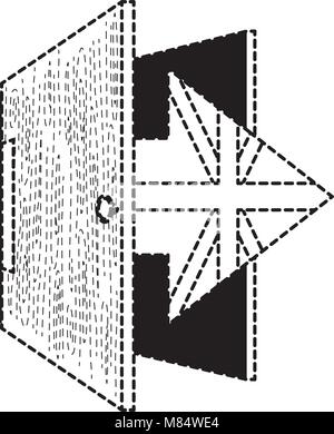 Brexit design with door and arrow with united kingdom flag design over ...