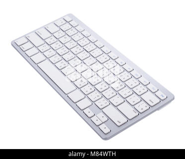 White wireless keyboard top view with keys Stock Photo - Alamy
