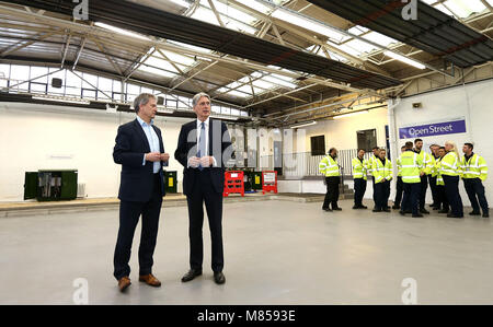 Chancellor Philip Hammond with Clive Selley, Openreach Chief Executive ...