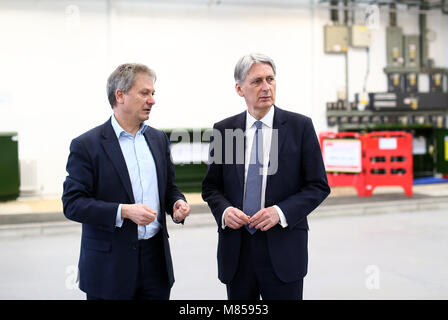 Chancellor Philip Hammond with Clive Selley, Openreach Chief Executive ...