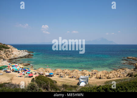 Beautiful Tigania beach on Greek peninsula Sithonia, part of larger ...