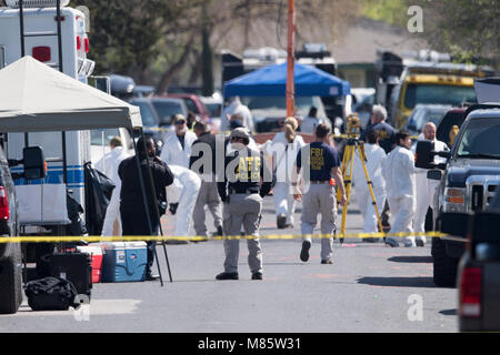 Austin, Texas March 14, 2018: A female ATF agent on the scene of an ...