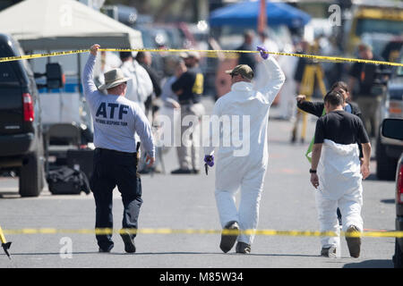Austin, Texas March 14, 2018: A female ATF agent on the scene of an ...