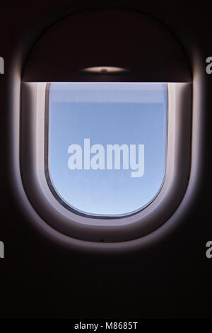 Airplane window template inside view, airliner porthole, isolated ...
