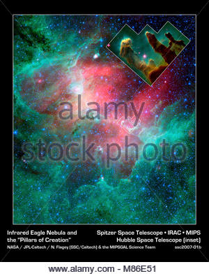Famous Eagle Nebula with Pillars Of Creation Stock Photo - Alamy