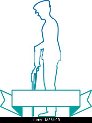 silhouette of soldier with rifle presenting respect with flowers ...